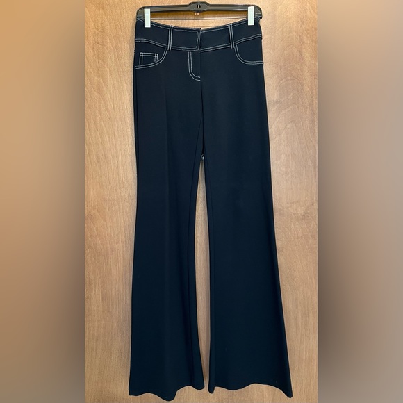 Cache | Pants & Jumpsuits | Cache Black Contour Pants With White ...